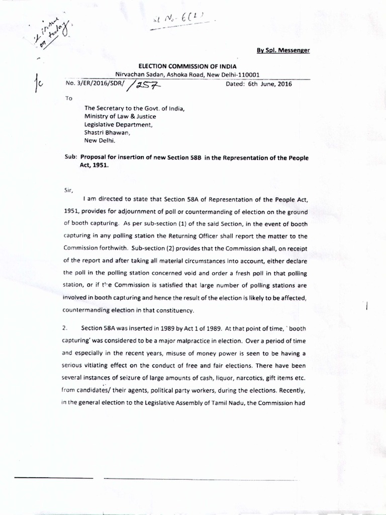 Election Commission Documents | Voting | Government Of India