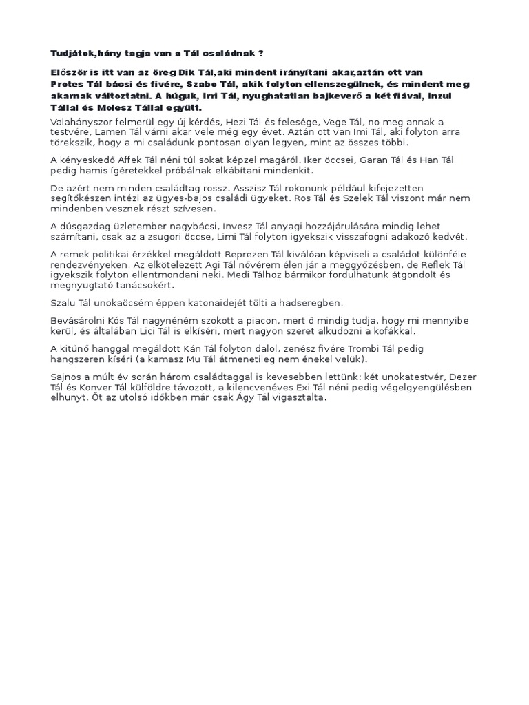 Tal Csalad | PDF