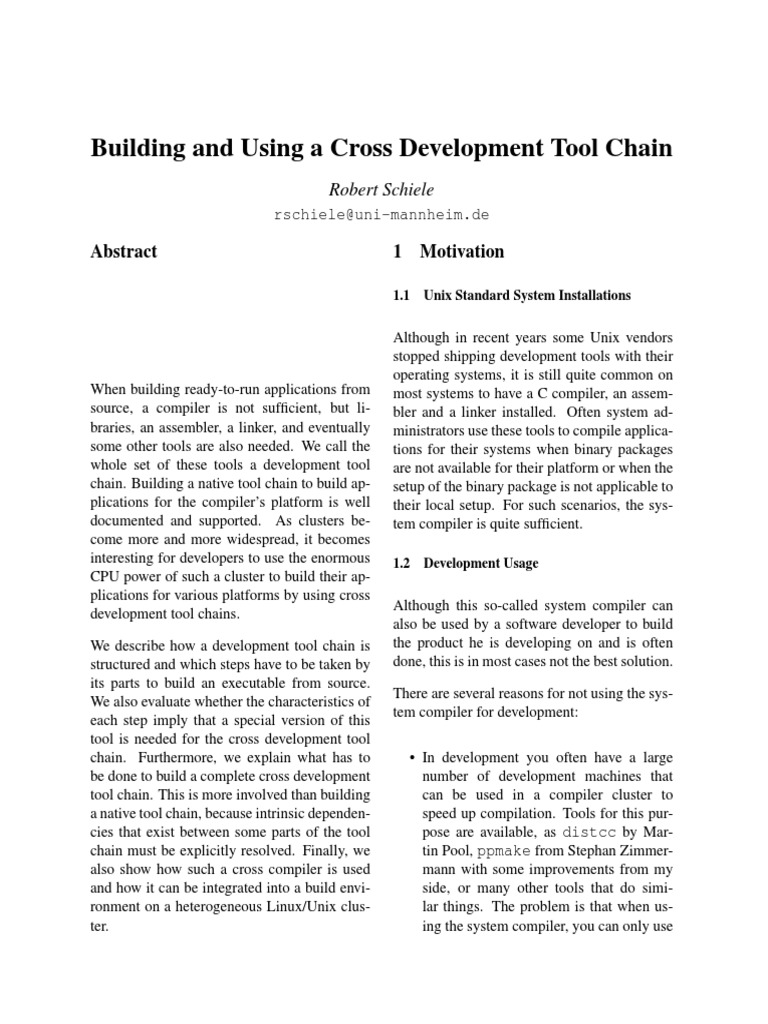 Building and Using A Cross Development Tool Chain | PDF | C ...