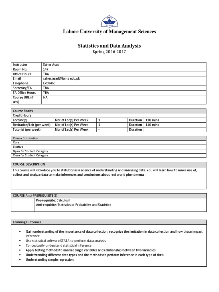 ECON 230-Statistics and Data Analysis-Saher Asad | PDF | Statistical ...