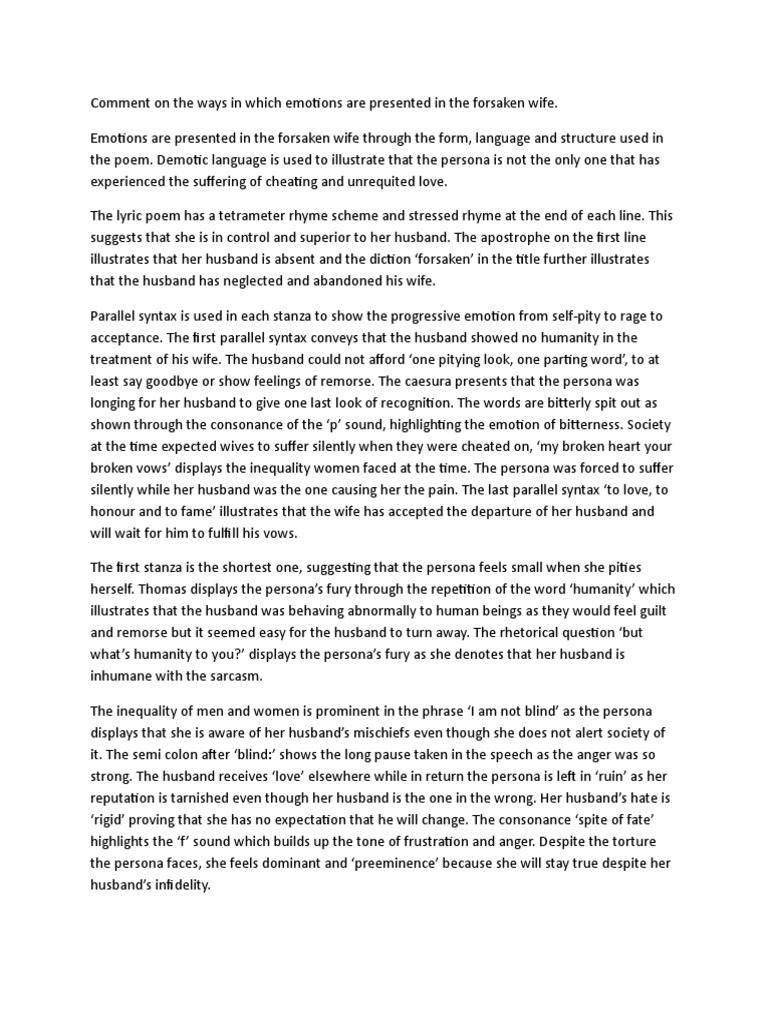 Forsaken Wife Law | PDF | Poetry