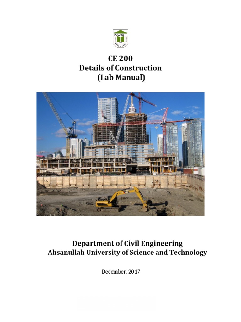 Buiding Construction Lab Manual PDF | PDF | Deep Foundation | Building