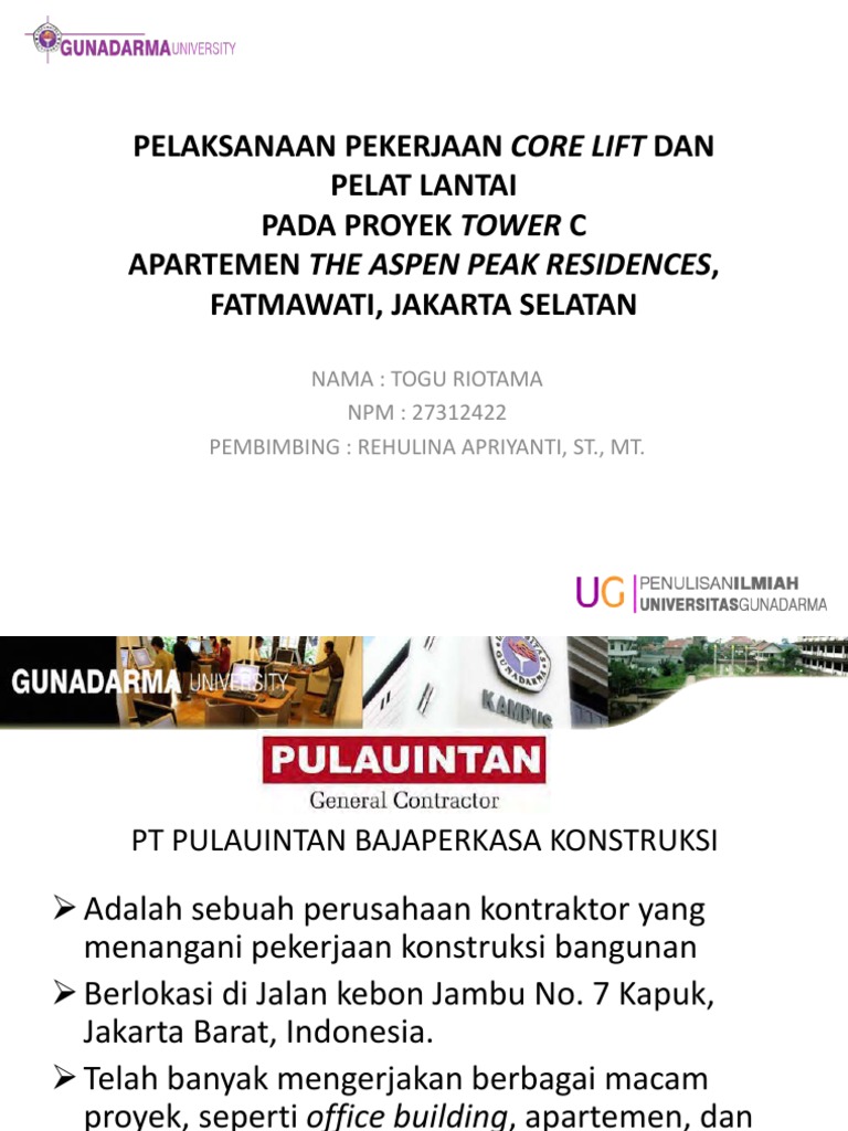 Proses Pekerjaan Core Lift dan Pelat Lantai | PDF