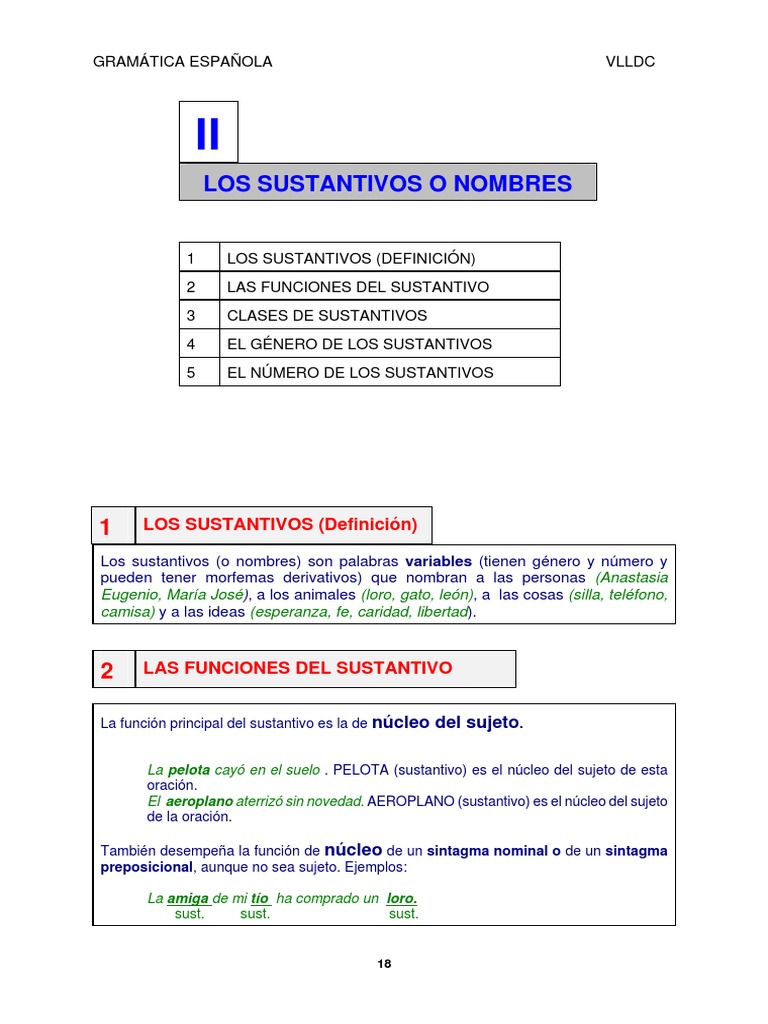 02 Sustantivos PDF | PDF | Sustantivo | Asunto (gramática)