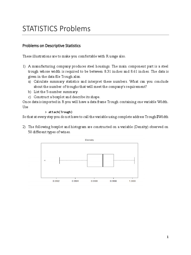 STATISTICS Problems | PDF | Mean | Statistics