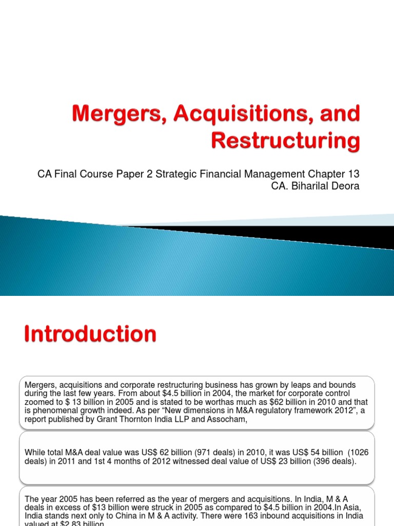 CA Final Course Paper 2 Strategic Financial Management Chapter 13 CA. Biharilal Deora | PDF ...