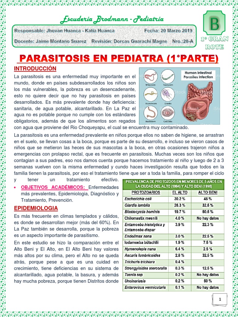 20 - A - Parasitosis en Pediatria (1°parte) - Pediatria - 19-03-19 ...