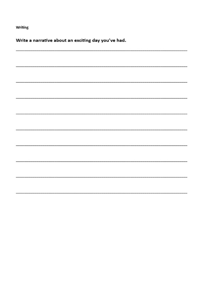 Exciting Day Narrative Writing Guide | PDF