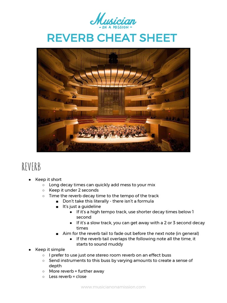 Reverb Cheat Sheet | PDF
