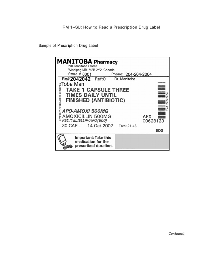How To Read A Prescription Drug Label | PDF | Medical Prescription ...