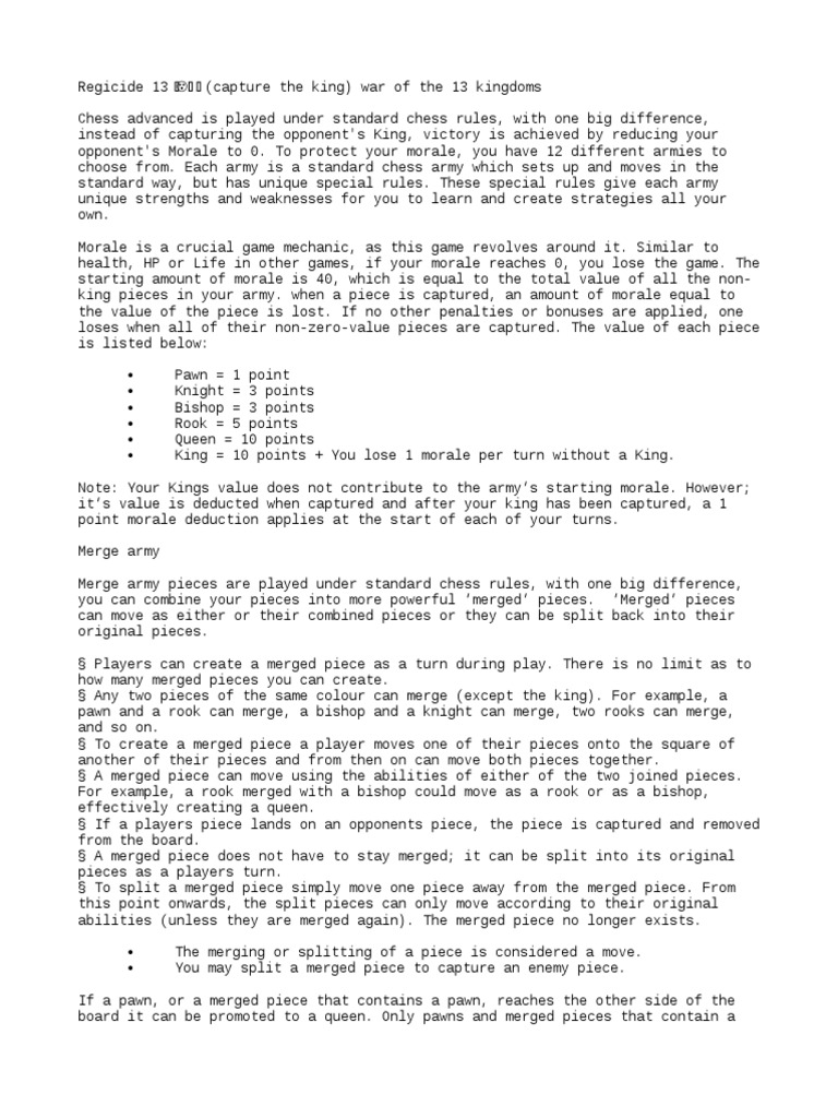 Regicide | PDF | Chess | Game Theory