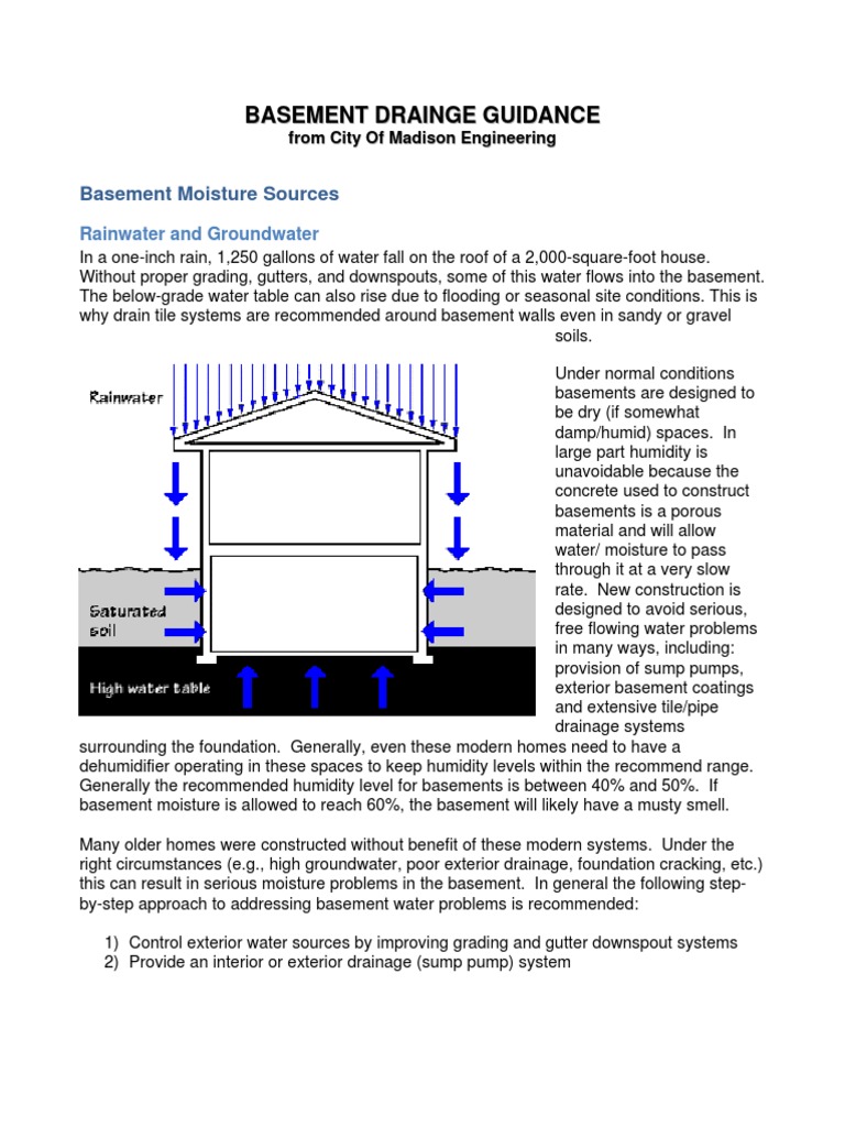 Grading and Drainage Solutions for Basements | PDF | Basement | Drainage