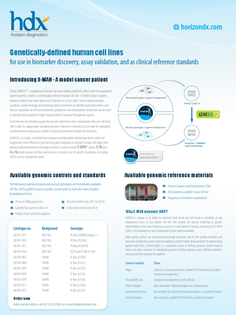HDX Offering - Horizon Diagnostics | PDF | Mutation | Genetics
