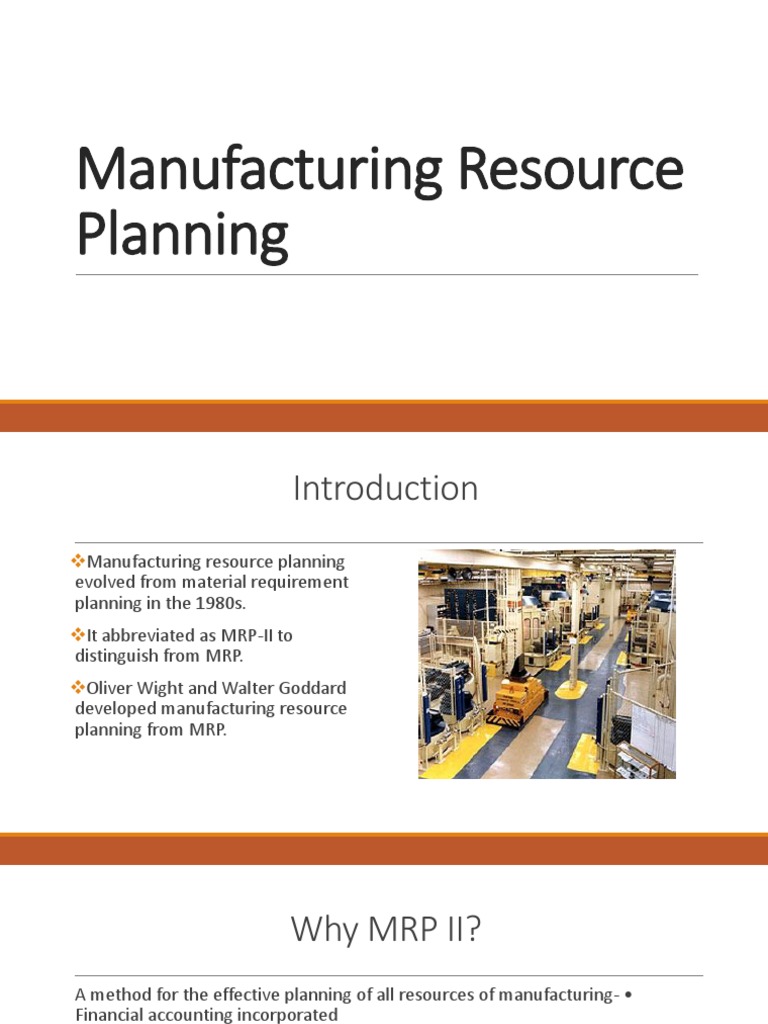 Manufacturing Resource Planning | PDF