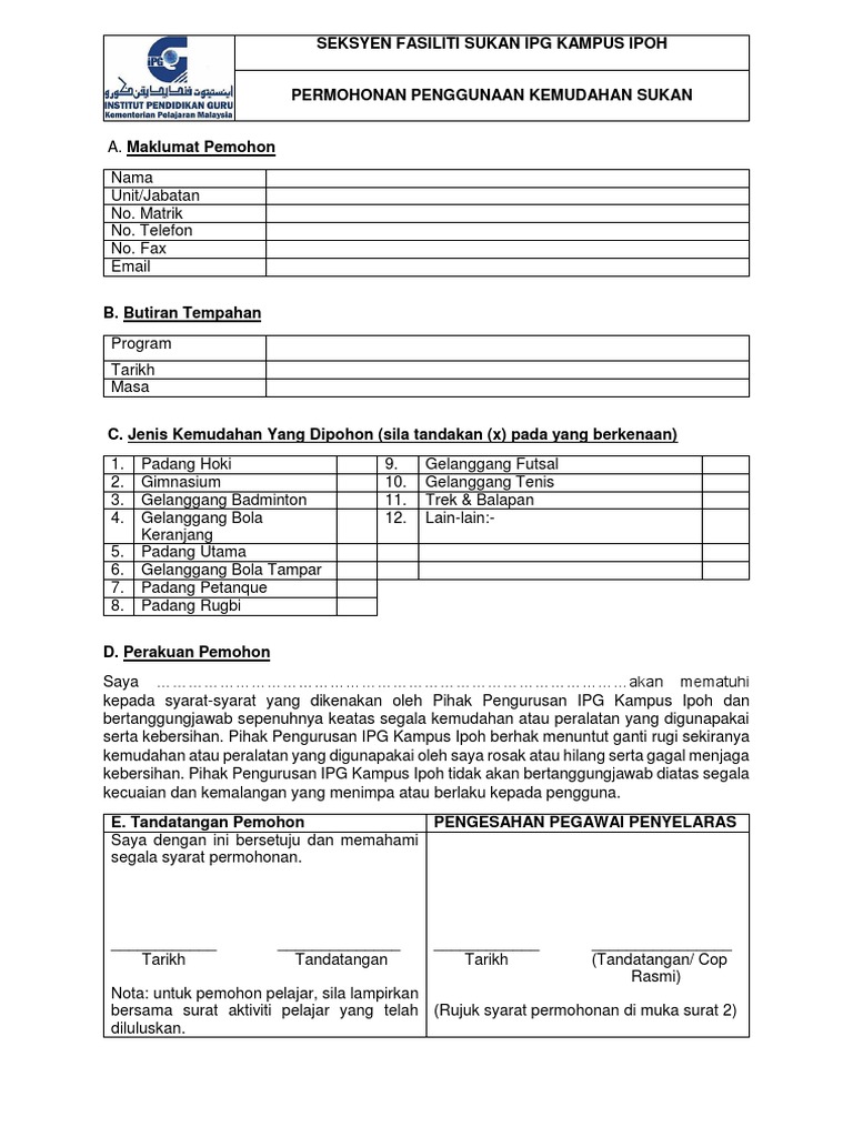 3.seksyen Fasiliti Sukan Ipg Kampus Ipoh | PDF
