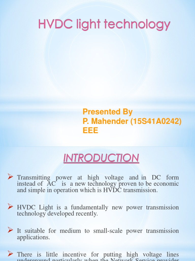 HVDC Light Technology | PDF | High Voltage Direct Current | Electric ...