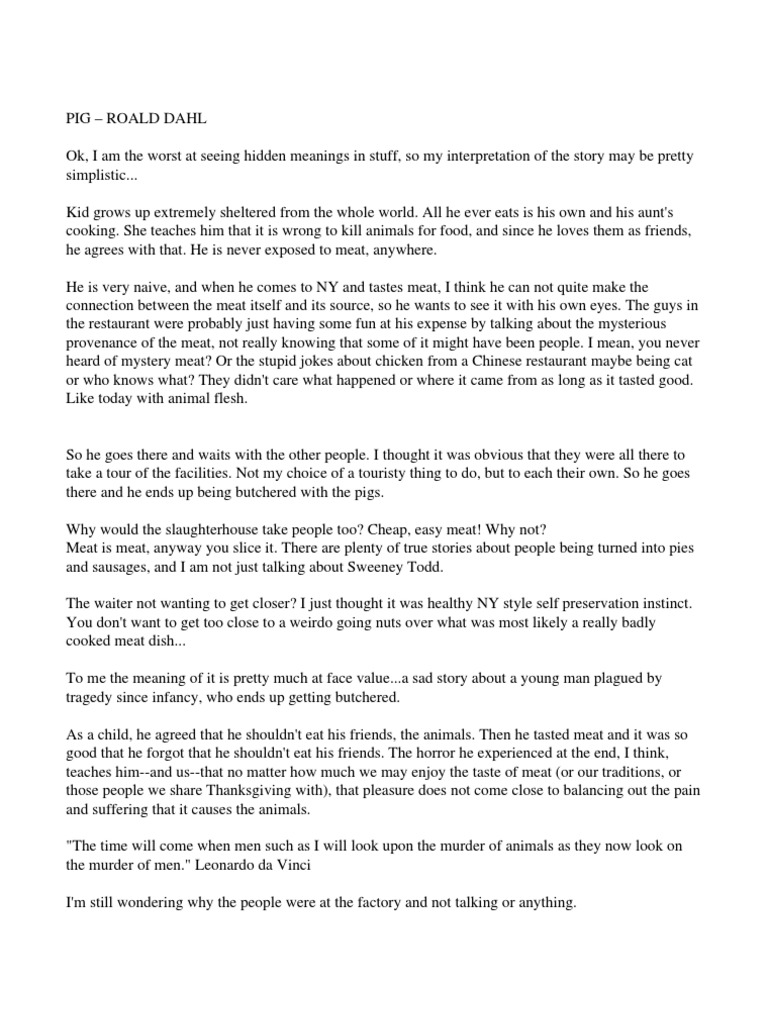 Pig - Roald Dahl | PDF | Meat | Foods