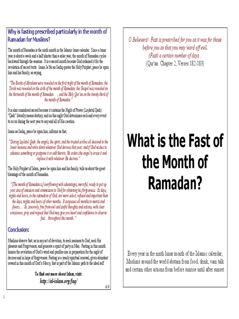 Fast PDF | PDF | Fasting | Ramadan