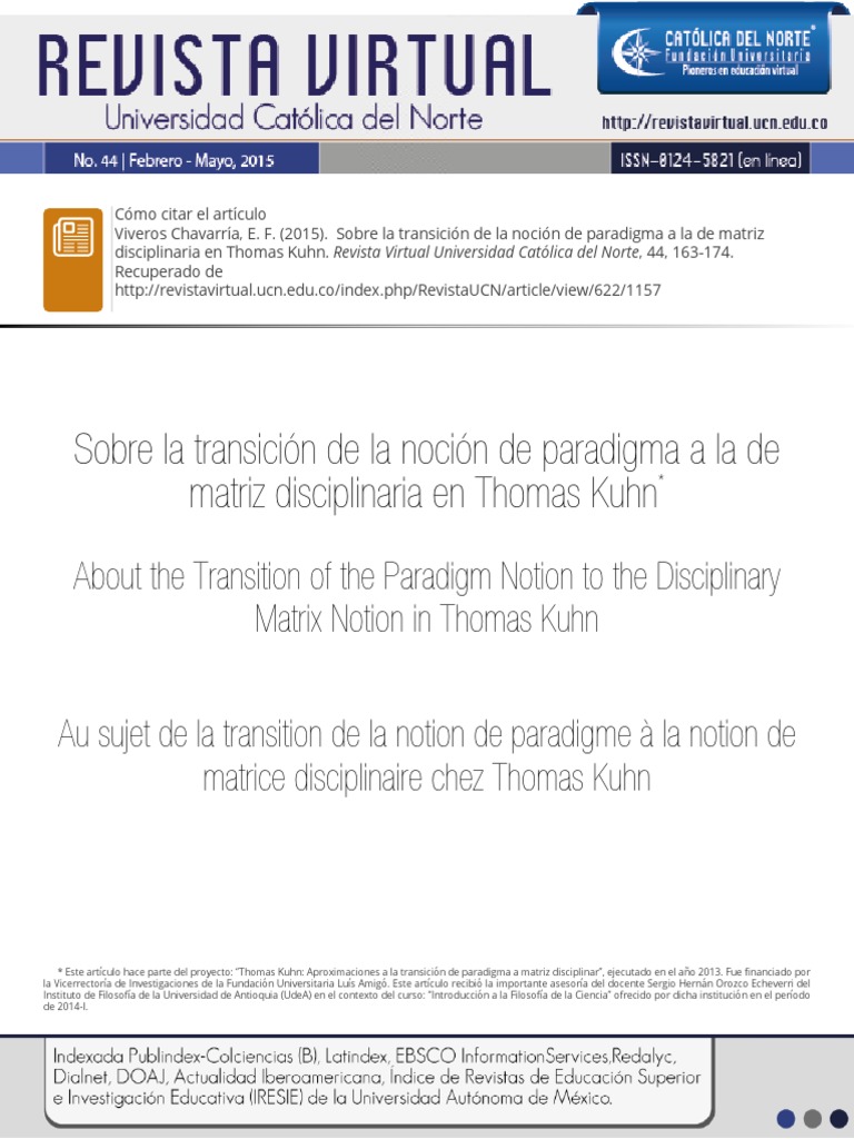 Transición de Paradigma a Matriz Disciplinaria | PDF | Paradigma ...