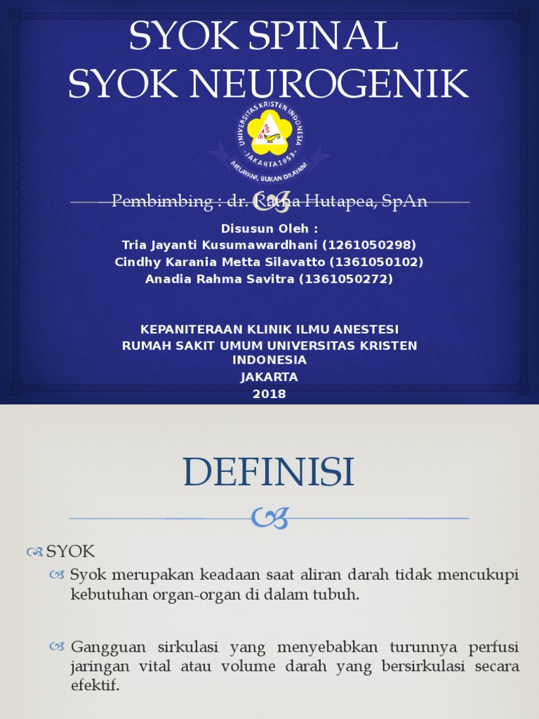 Syok Spinal & Syok Neurogenik | PDF