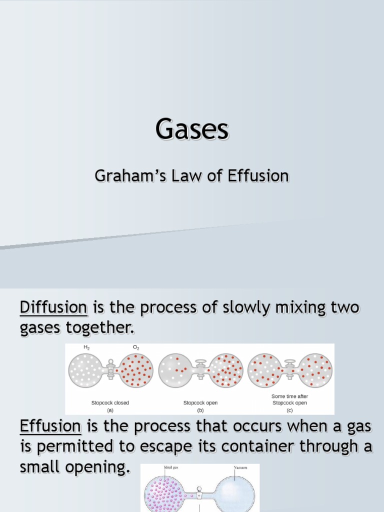Graham's Law of Effusion Explained | PDF | Industrial Gases | Gases