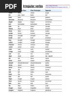 Regular and Irregular Verbs List | PDF | English Grammar | Semantics
