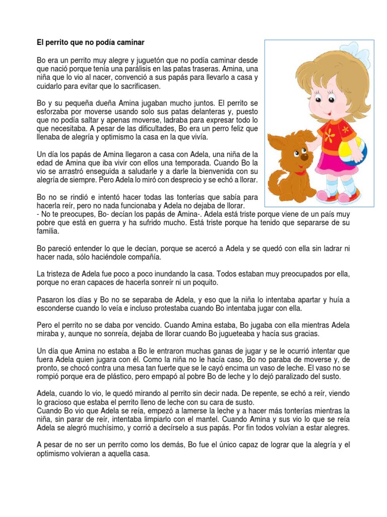 Cuentos El Perrito Que No Podía Caminar | Ocio