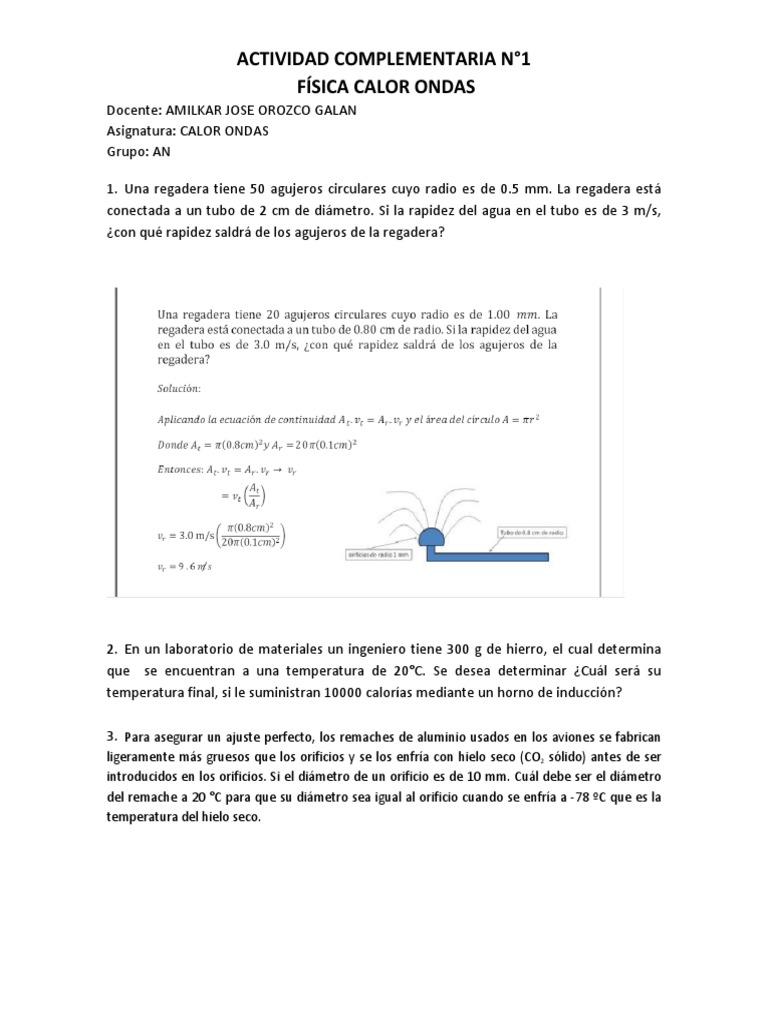 Taller Calor y Ondas | PDF | Calor | Aluminio