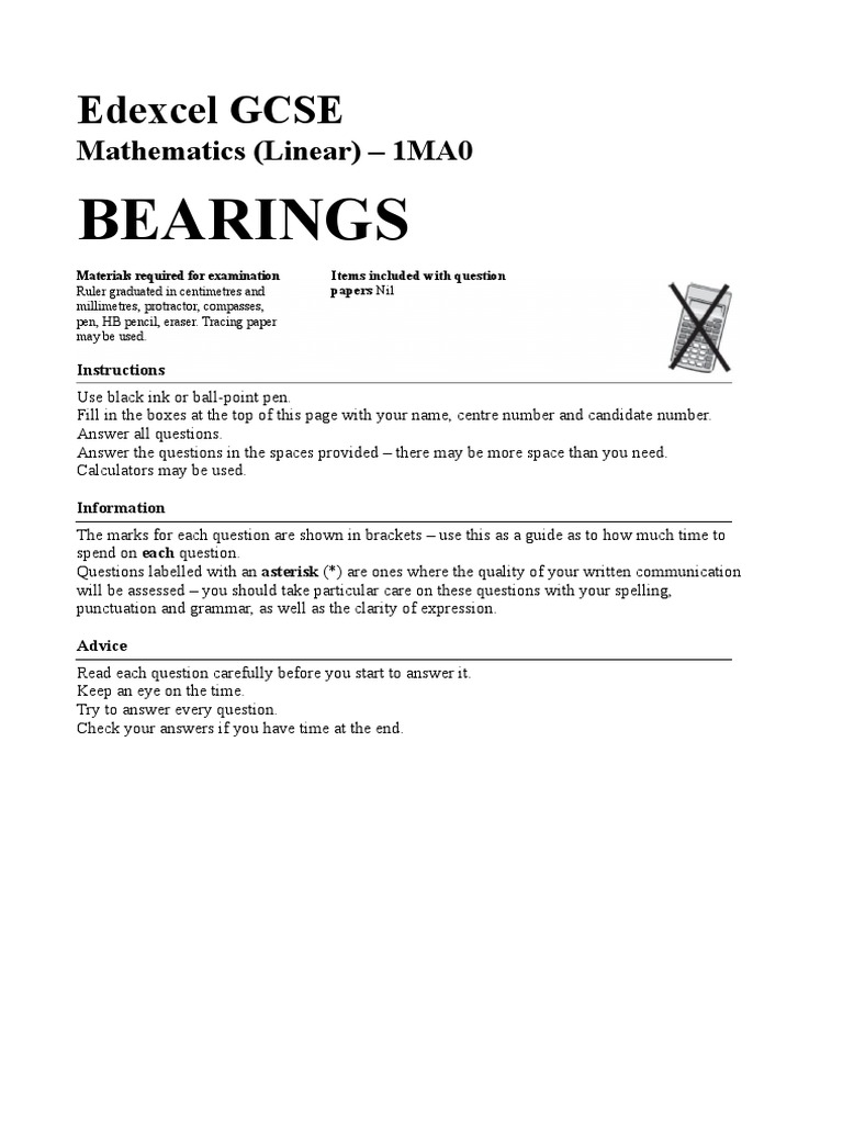G9 Maths Bearings Pdf Teaching Mathematics