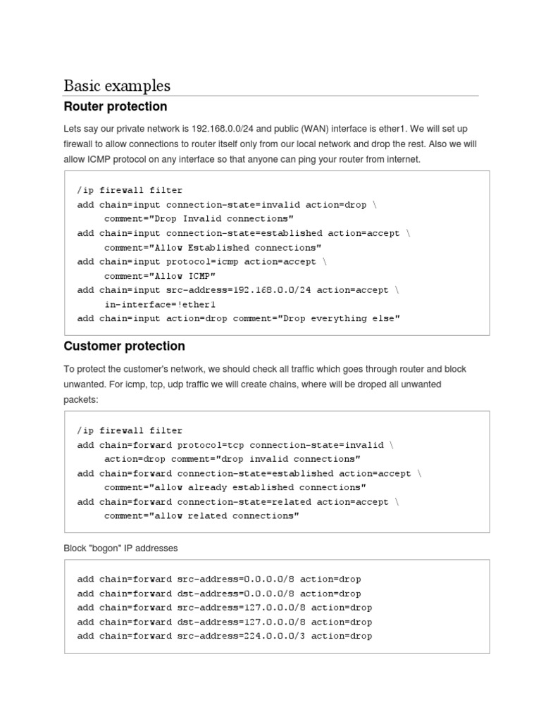 Firewall FBasic Examples | Download Free PDF | Firewall (Computing) | Router (Computing)