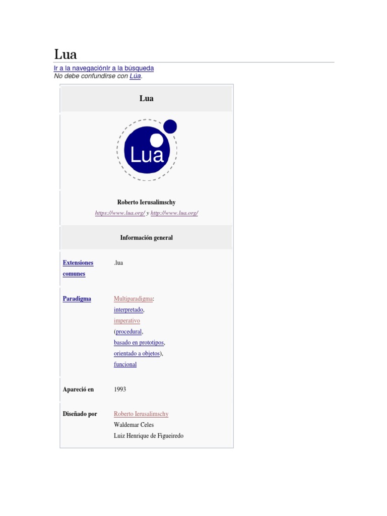 Lua | PDF | Programación de computadoras | Ingeniería de software