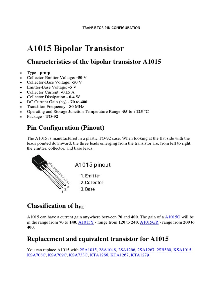 Transistor Pin Configuration Skema Praktikal 2 | PDF | Transistor ...