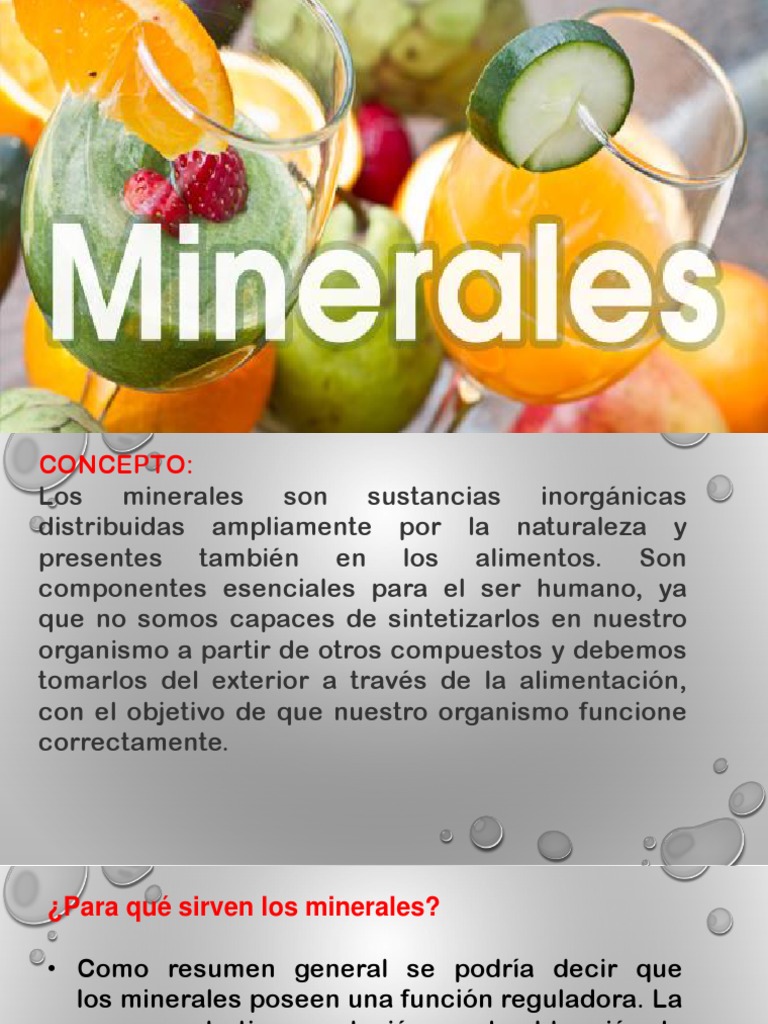 Minerales Nutrición | PDF | Química | Biología