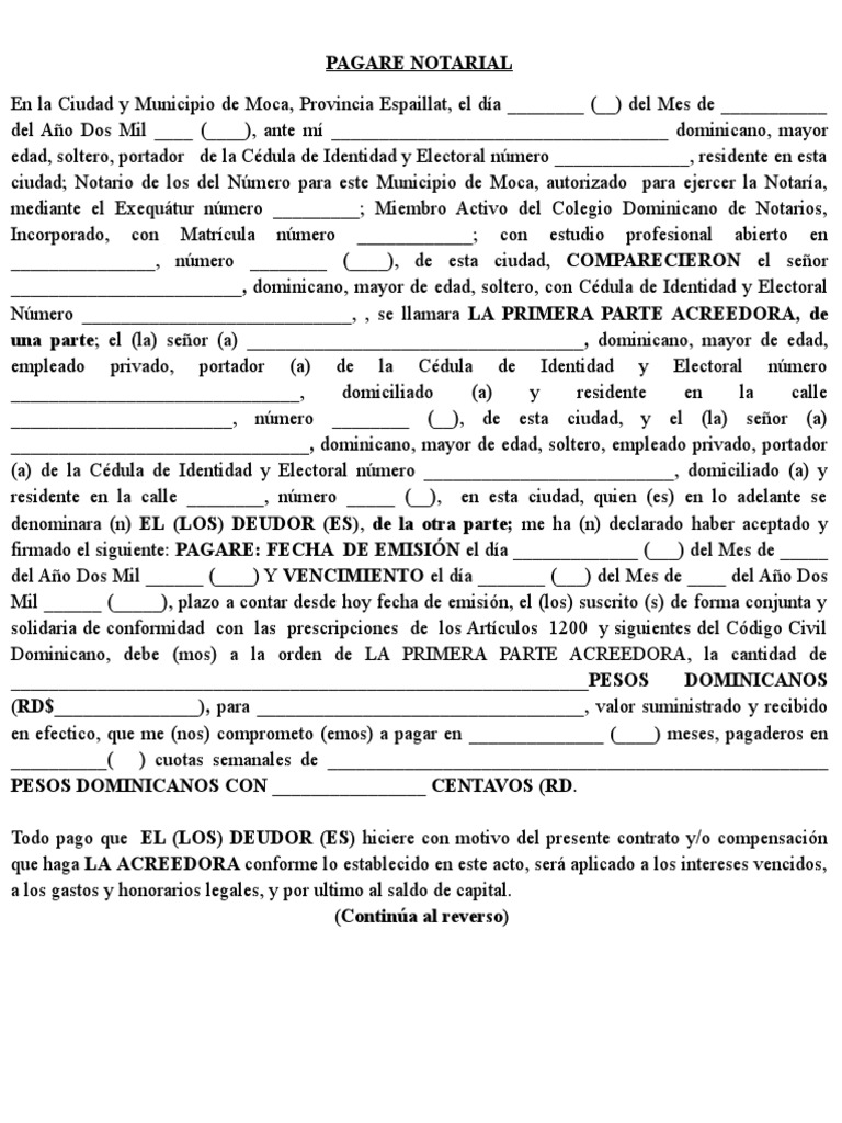 Modelo de Pagare Notarial Simple | PDF | Pagos | Gobierno