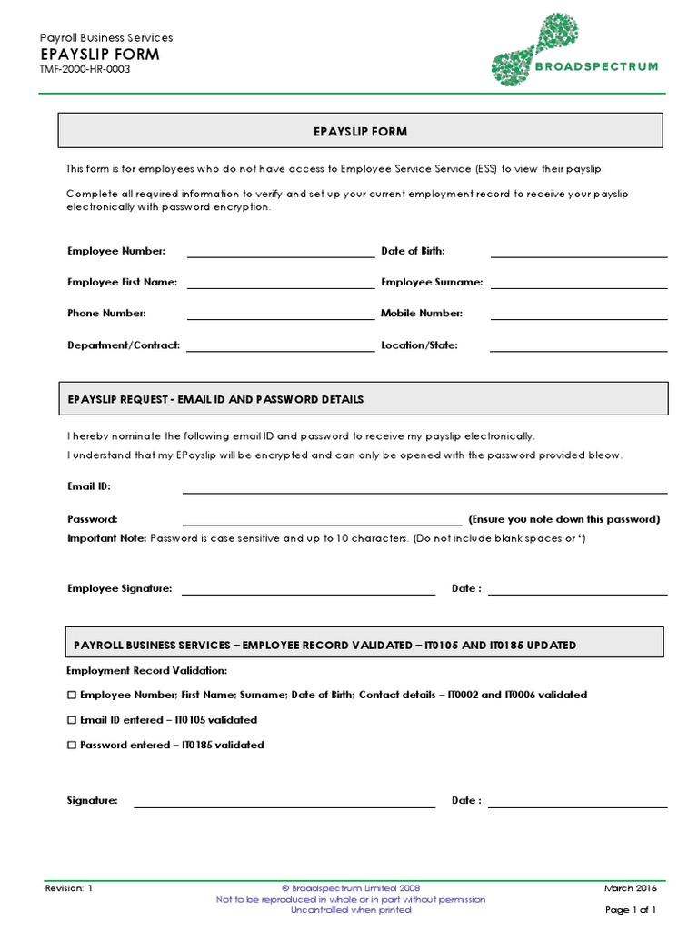 Epayslip Password Form | PDF | Career & Growth | Finance & Money Management