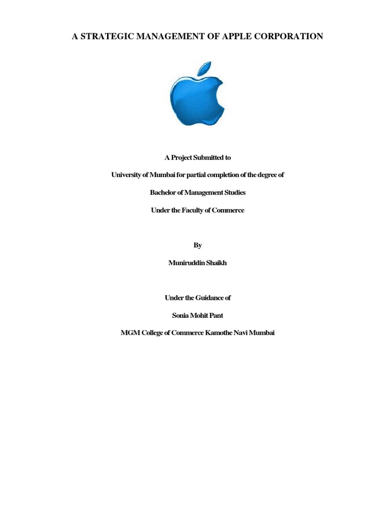 A Strategic Management of Apple Corporation | PDF | Apple Inc. | Macintosh