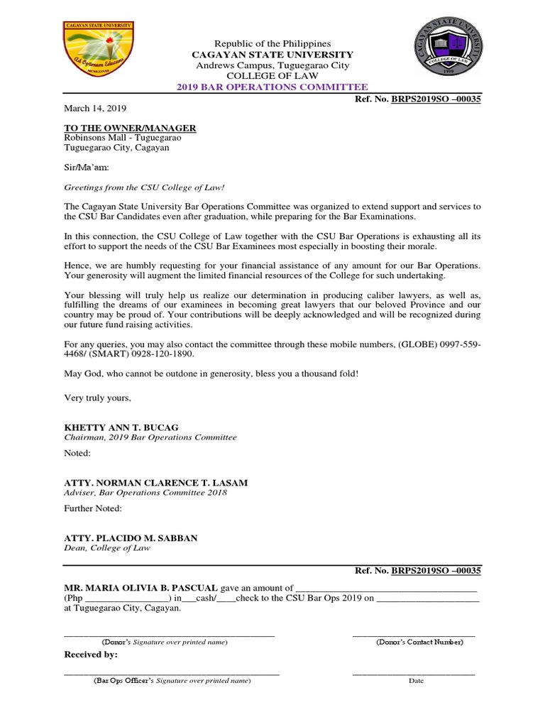 Solicitation Letter Batch 4 | PDF | Legal Education | Government ...