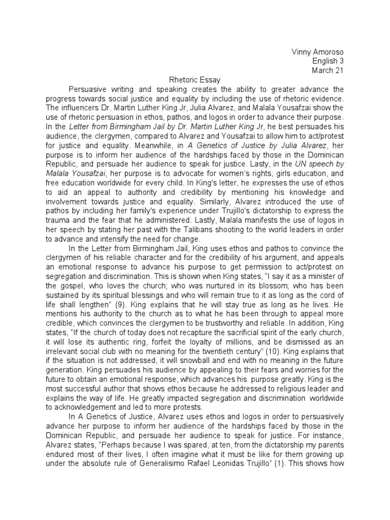 Rhetorical Analysis Essay Outline | PDF | Rhetoric | Persuasion