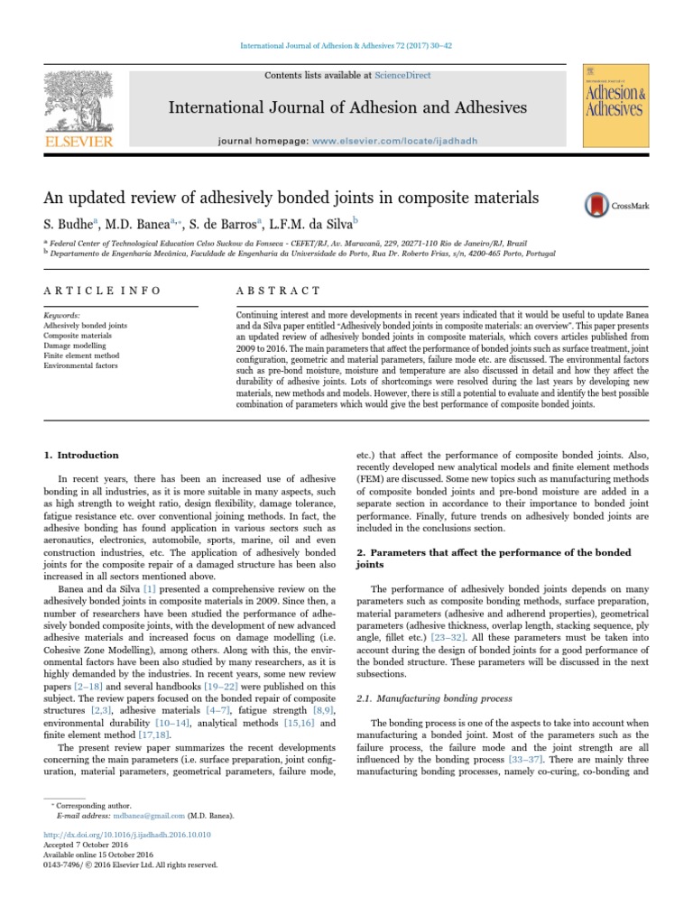 Crossmark: International Journal of Adhesion and Adhesives | PDF ...