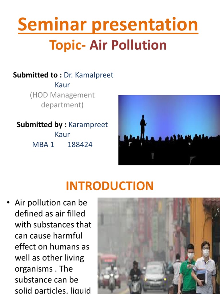 Seminar | PDF | Air Pollution | Atmosphere Of Earth