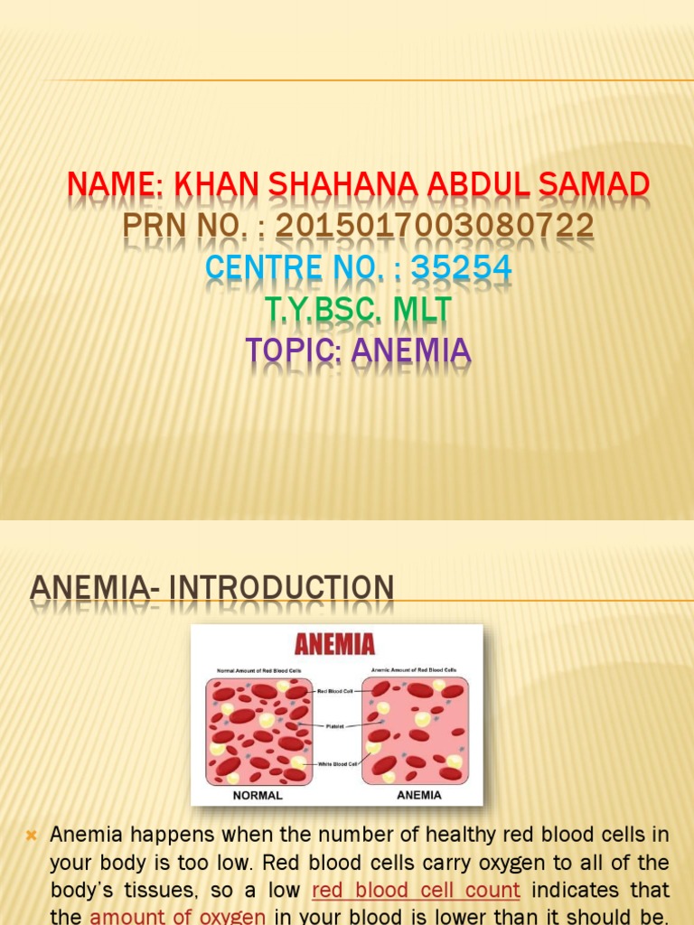 Anemia Introduction | PDF | Anemia | Rtt