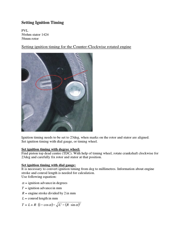 Setting Ignition Timing Instructions | PDF | Vehicle Parts | Vehicle ...