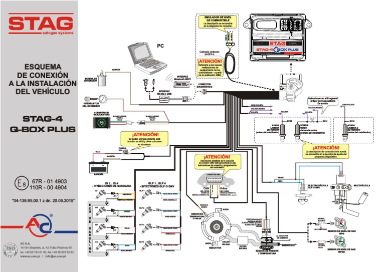 Stag-4 Q-Box Plus - Wiring Diagram (2015.05.20) - Esp | PDF | Tecnología de vehículos | Vehículos