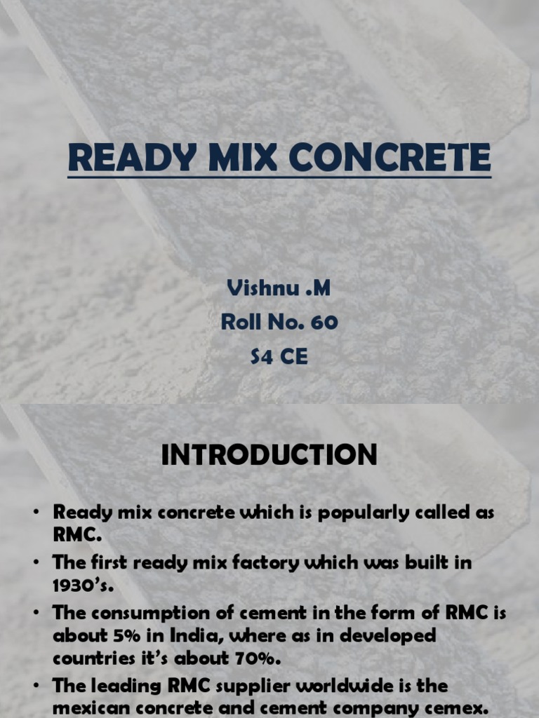 Ready Mix Concrete | PDF | Concrete | Building Engineering
