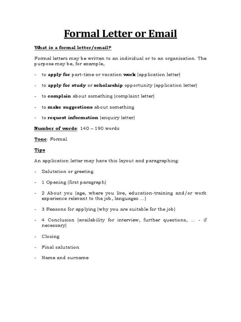 What Is A Formal Letter/email? | PDF