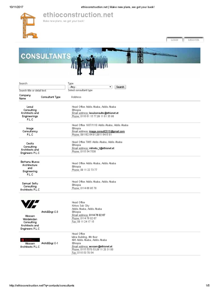 List of Consultants | PDF | Ethiopia