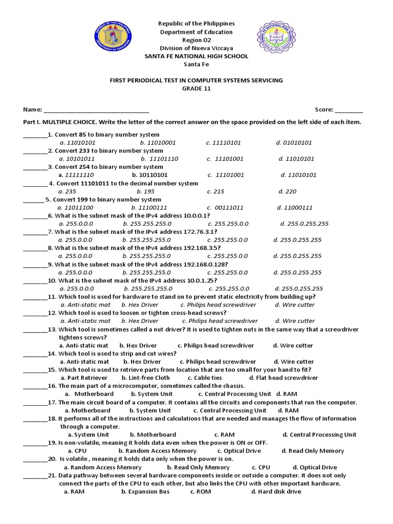 First Periodic Examination - G11.docx | Random Access Memory | Personal ...
