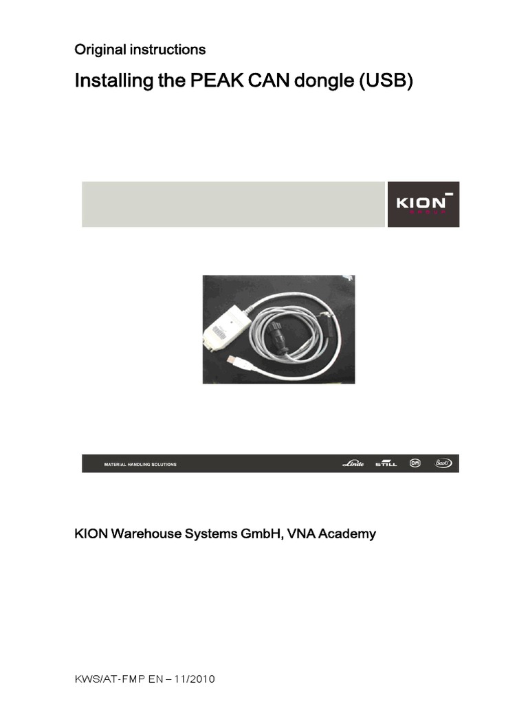 Installing The PEAK CAN Dongle (USB) : Original Instructions | PDF ...