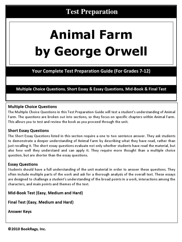Animal Farm Test Preparation Sample Pages