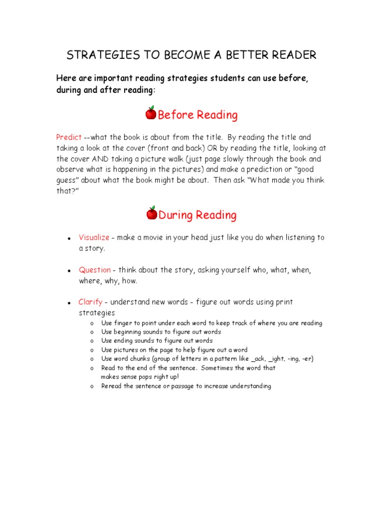 Strategies To Become Better Reader | PDF Strategies To Become Better Reader | PDF